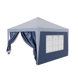 24MOVE&reg; Pavillon Seitenteile 2er Set 2x3m mit Fenster & Reissverschluss, wasserdicht, blau - f&uuml;r Partyzelt, Festzelt, Festivals