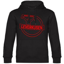 multifanshop Kapuzen Sweatshirt - Leverkusen - Meine Fankurve - Druck rot - Hoodie