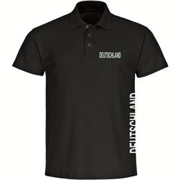 multifanshop® Poloshirt - Deutschland - Brust & Seite - Druck weiß