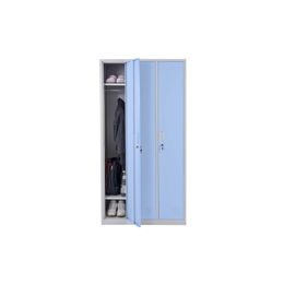 MCW Schlie&szlig;fach Preston T829, Spind Wertfachschrank Schlie&szlig;fachschrank, Metall 3 F&auml;cher ~ blau