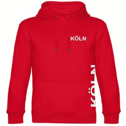 multifanshop Kapuzen Sweatshirt - K&ouml;ln - Brust & Seite - Druck wei&szlig; - Hoodie