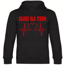 multifanshop Kapuzen Sweatshirt - Kaiserslautern - Herzschlag - Druck rot - Hoodie