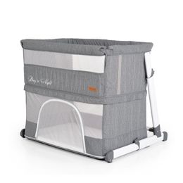 Cangaroo Beistellbett 2 in 1 Day&acute;n Night verstellbar Matratze Laufstall Babybett grau