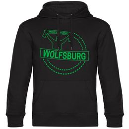 multifanshop Kapuzen Sweatshirt - Wolfsburg - Meine Fankurve - Druck gr&uuml;n - Hoodie