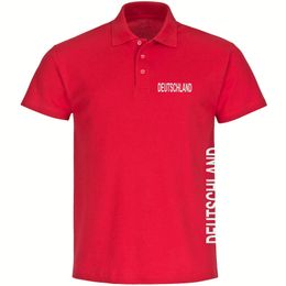 multifanshop® Poloshirt - Deutschland - Brust & Seite - Druck weiß