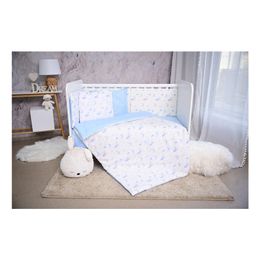 Lorelli Babybettw&auml;sche Set Smile 6-teilig Decke 140x95 Kissen 43x35 Bett 120x60 blau