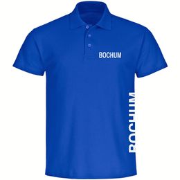 multifanshop® Poloshirt - Bochum - Brust & Seite - Druck weiß