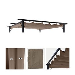 Ersatzbezug 370x300cm f&uuml;r Dach Pergola Pavillon MCW-C42 3,5x3,5m ~ taupe-braun