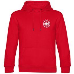 multifanshop Kapuzen Sweatshirt - Deutschland - Adler Retro - Druck wei&szlig; - Hoodie