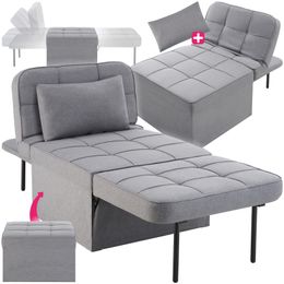 TecTake&reg; Schlafhocker, 4 in 1 als Hocker, Sessel, Lounger oder Bett, stabiles Stahlgestell, Belastbarkeit 150 kg