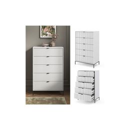 VICCO Kommode Eliza Wei&szlig; 76 x 120 cm mit 5 Schubladen