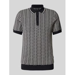 Strellson Slim Fit Poloshirt mit Allover-Muster Modell 'Kito'