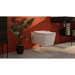 Vitra Aquacare Metropole Wand-Tiefspül-WC-Set 7672B003-6201 mit Bidetfunktion, Armatur, weiß