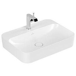 Villeroy & Boch Villeroy und Boch Finion Aufsatz-Waschtisch 414261RW 60x44,5cm, stone white C+, mittleres Hahnloch durchstochen, ohne Überlauf