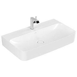 Villeroy & Boch Villeroy und Boch Finion Waschtisch 41688CRW 80x47cm, stone white C+, mittleres Hahnloch durchstochen, verdeckter Überlauf, Unterseite geschliffen