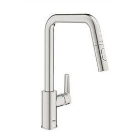 Grohe Start Küchenarmatur 30631DC0 supersteel, hoher Auslauf, Dual Spülbrause