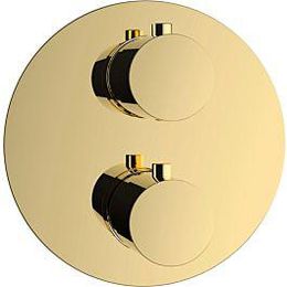 Herzbach Living round Fertigmontageset 30.503055.1.03 Unterputz-Thermostat, 3 Verbraucher, PVD-gold