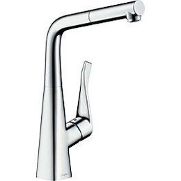 Hansgrohe Metris Spültisch-Einhebelmischer 14781000 mit Ausziehauslauf, 1jet, chrom