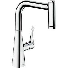 Hansgrohe Metris Spültisch-Einhebelmischer 73823000 mit Ausziehbrause, 2jet, sBox, chrom