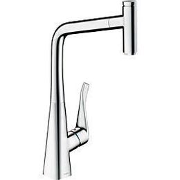 Hansgrohe Metris Spültisch-Einhebelmischer 14786000 mit Ausziehbrause, 1jet, chrom