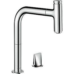 Hansgrohe Metris 2-Loch-Spültisch-Einhebelmischer 73825000 mit Ausziehauslauf, 1jet, sBox, chrom