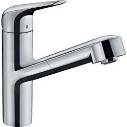 Hansgrohe Focus M42 Spültisch-Einhebelmischer 150 71865000 mit Ausziehauslauf, 1jet, chrom