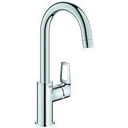 Grohe BauLoop Waschtischarmatur 23891001 1/2", L-Size, mit Ablaufgarnitur, Temperaturbegrenzer, glatter Körper, chrom