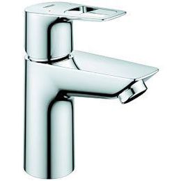 Grohe BauLoop Waschtischarmatur 23879001 1/2", S-Size, mit Ablaufgarnitur, Temperaturbegrenzer, glatter Körper, chrom