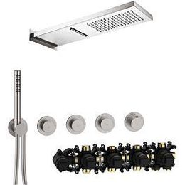 Herzbach MODUL7 PUSH-Thermostat-Set P-MU2 70.703713.1.09 537x165mm Multi 2 Edelstahl