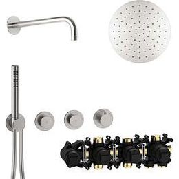 Herzbach MODUL7 PUSH-Thermostat-Set P-RB250 70.702713.1.09 Wandarm Regenbrause 250mm Edelstahl