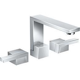 Hansgrohe Axor Edge 3-Loch-Waschtischarmatur 46051000 chrom, Diamantschliff, mit Push-Open Ablaufgarnitur, Ausladung 173mm