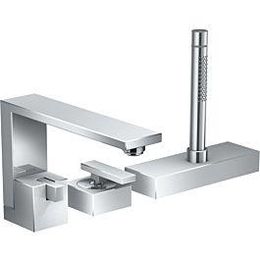 Hansgrohe Axor Edge 3-Loch-Wannenarmatur 46431000 chrom, Diamantschliff, Wannenrandmontage, Ausladung 210mm