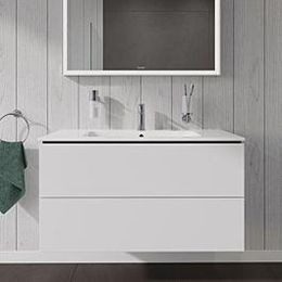 Duravit ME by Starck Waschtisch mit L-Cube Waschtischunterschrank 100 cm, weiß matt