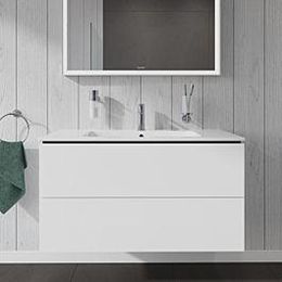 Duravit ME by Starck Waschtisch mit L-Cube Waschtischunterschrank 100 cm, weiß hochglanz