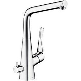 Hansgrohe Metris M71 Küchenarmatur 320 14888000 chrom, schwenkbarer Auslauf, Geräteabsperrventil