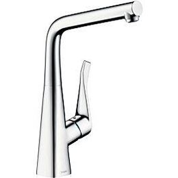 Hansgrohe Küchenarmatur Metris M71 320 14823000 chrom, schwenkbarer Auslauf, Vorfenstermontage