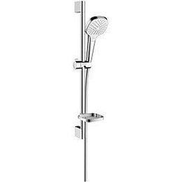 Hansgrohe Croma Select E Vario Brauseset 26586400 weiss-chrom, Stange 65, mit Casetta Seifenschale