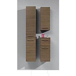 Artiqua Midischrank Serie 818, 73x30x30cm Anschlag links, Weiss Glanz, 1 Tür und 1 Schublade