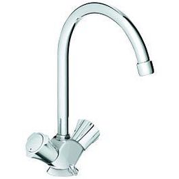 Grohe Spültisch-Zweigriffarmatur Costa Niederdruck, schwenkbarer Rohrauslauf, chrom