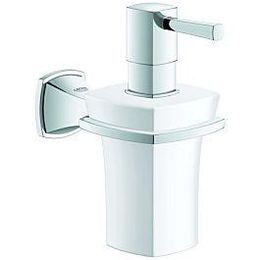 Grohe Grandera Seifenspender 40627000 chrom, Glas aus Keramik weiss