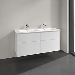 Villeroy & Boch Villeroy & Boch Finero Badmöbel-Set S00505DHR1 Doppelwaschtisch mit Unterschrank, Glossy White, 4 Auszüge