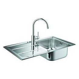 Grohe K400 Einbauspüle-Set 31570SD0 860x500mm, 1 Becken, mit Einhebel-Spültischarmatur, Edelstahl