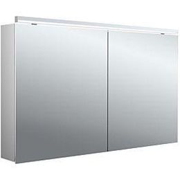 Emco pure 2 Classic Aufputz-Lichtspiegelschrank 979705505 1200x729mm, mit LED-Aufsatzleuchte, 2-türig, Aluminium