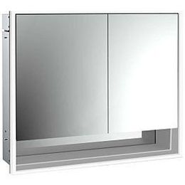 Emco Loft Unterputz-Lichtspiegelschrank 979805211 800x733mm, Unterfach LED 2-türig, breite Tür links, aluminium/Spiegel