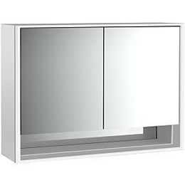 Emco Loft Aufputz-Lichtspiegelschrank 979805212 1000x733mm, mit Unterfach, LED, 2-türig, aluminium/Spiegel