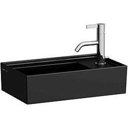 Laufen Kartell Handwaschbecken H8153347161121 46x28cm, Armatur rechts, ohne Überlauf, ohne Hahnloch, schwarz matt