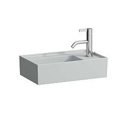 Laufen Kartell Handwaschbecken H8153347591111 46x28cm, Armatur rechts, ohne Überlauf, 1 Hahnloch, grau matt