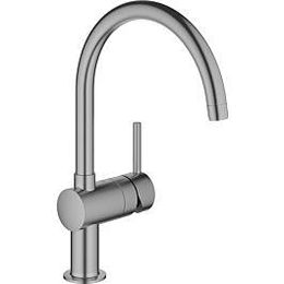 Grohe Minta Spültisch-Einhebelmischer 32917AL0 hard graphite gebürstet, schwenkbarer Rohrauslauf, C-Auslauf