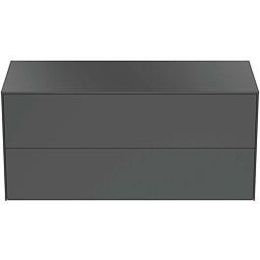 Ideal Standard Conca Waschtisch-Unterschrank T4324Y2 ohne Ausschnitt, 2 Auszüge, 120x50,5x55 cm, Anthrazit matt lackiert