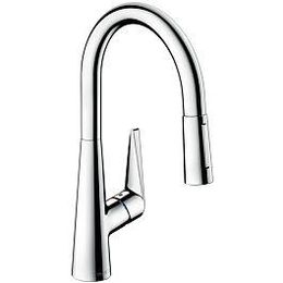 Hansgrohe Talis M51 200 Küchenarmatur 72813800 Edelstahl-Optik, herausziehbare Brause